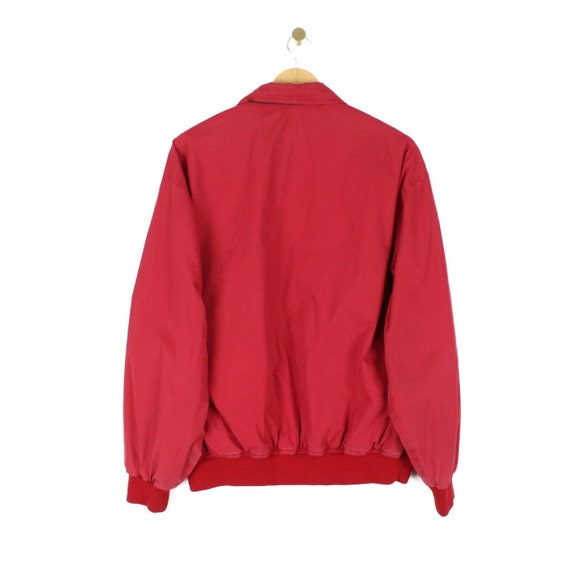 Vintage Gant Bomber Jacket Red Leather Patch Collar O… - Gem