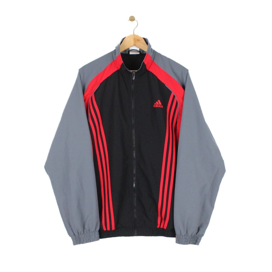 Adidas Track Jacket Vintage Tracksuit Top Full Zip 3 Stripes Retro Size ...