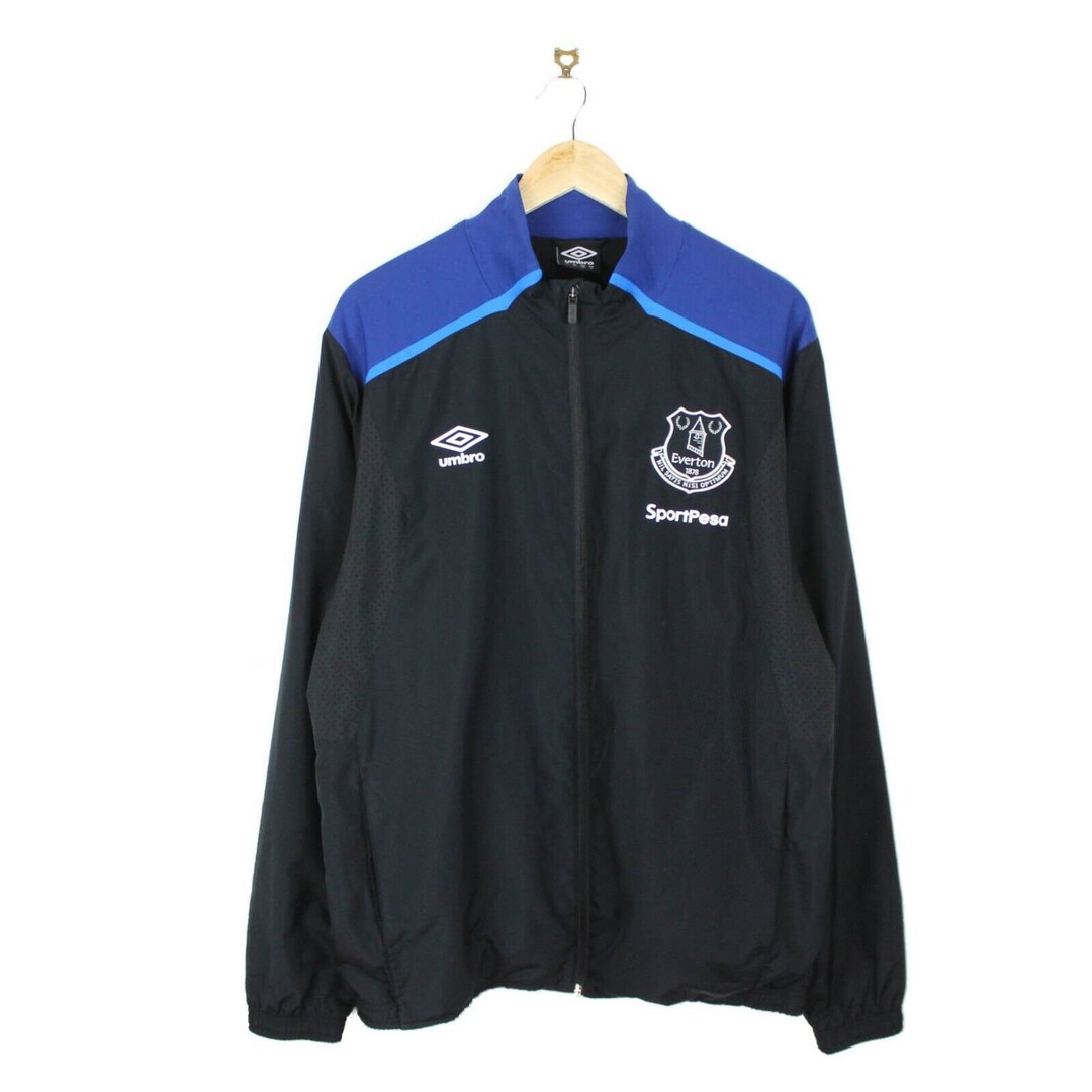 Everton Track Jacket Umbro Tracksuit Top Football Black Full Zip Size ...