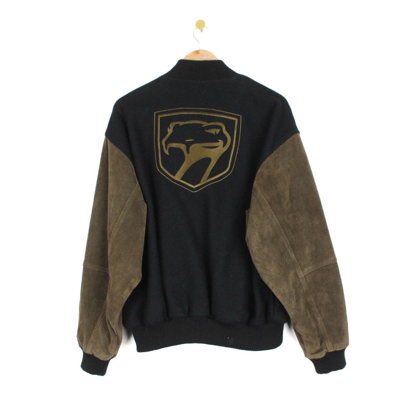 Dodge Viper RT10 Varsity Jacket Wool Leather Canadian Made Black Mens ...