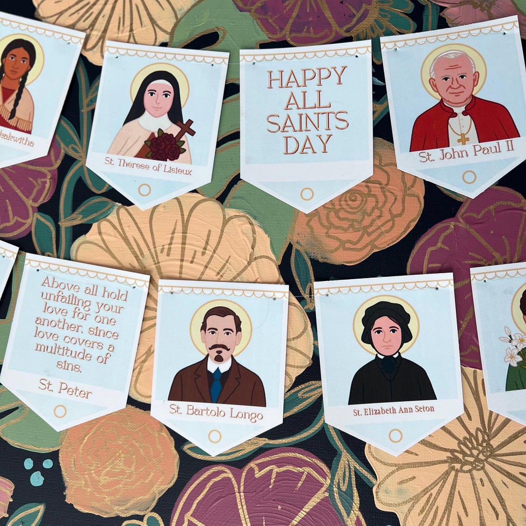 All Saints Day Banner – Catholic Saints Illustrations (digital Download ...