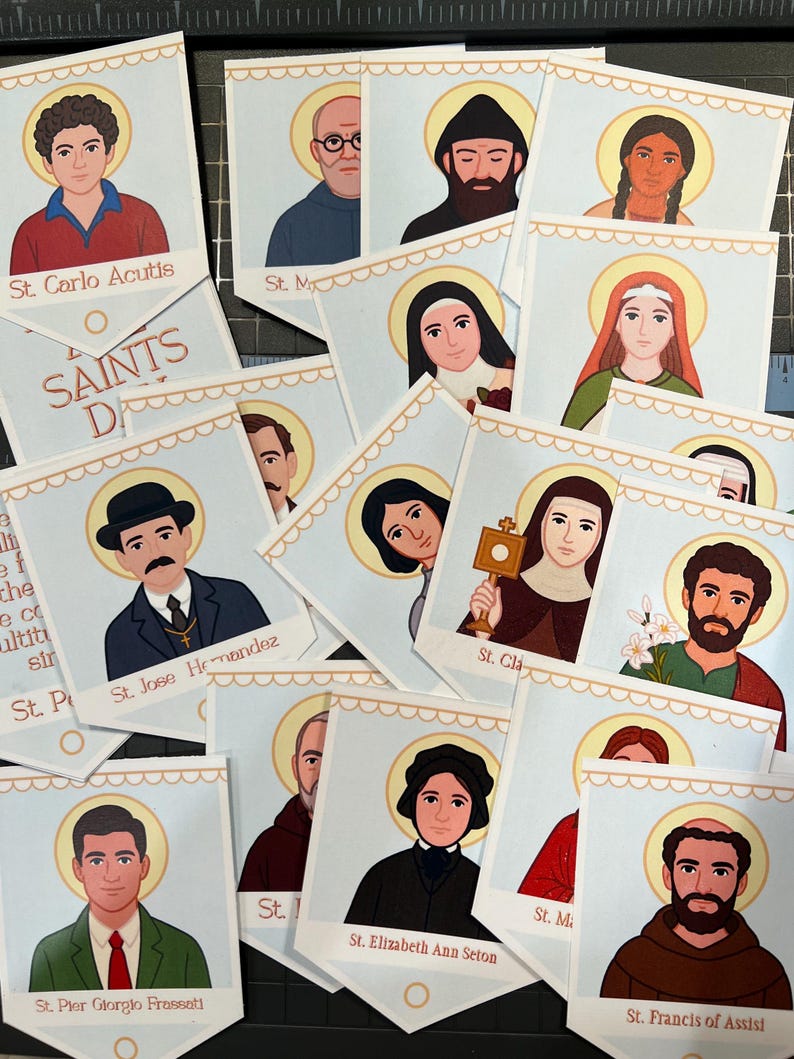 All Saints Day Banner – Catholic Saints Illustrations (digital Download ...