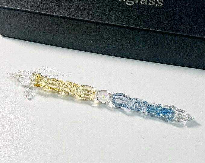 Paraglass - 2way Glass Pen (sapphire Blue X Lemon Yellow) - Etsy