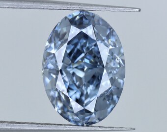 Lab Blue Diamond Ring - Etsy