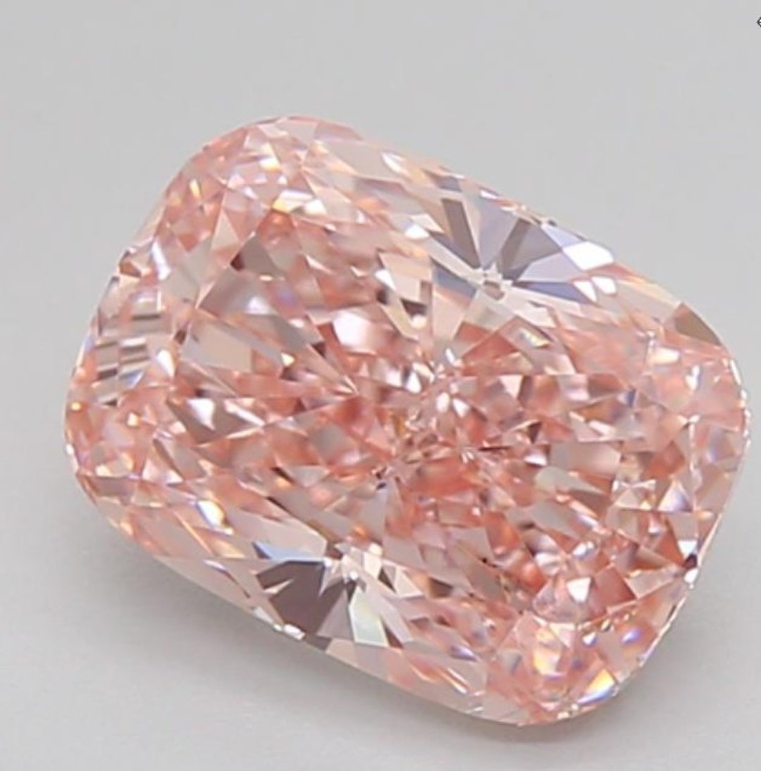 2.02ct Vivid Pink Lab Grown Cushion Cut for Engagement Ring - Etsy