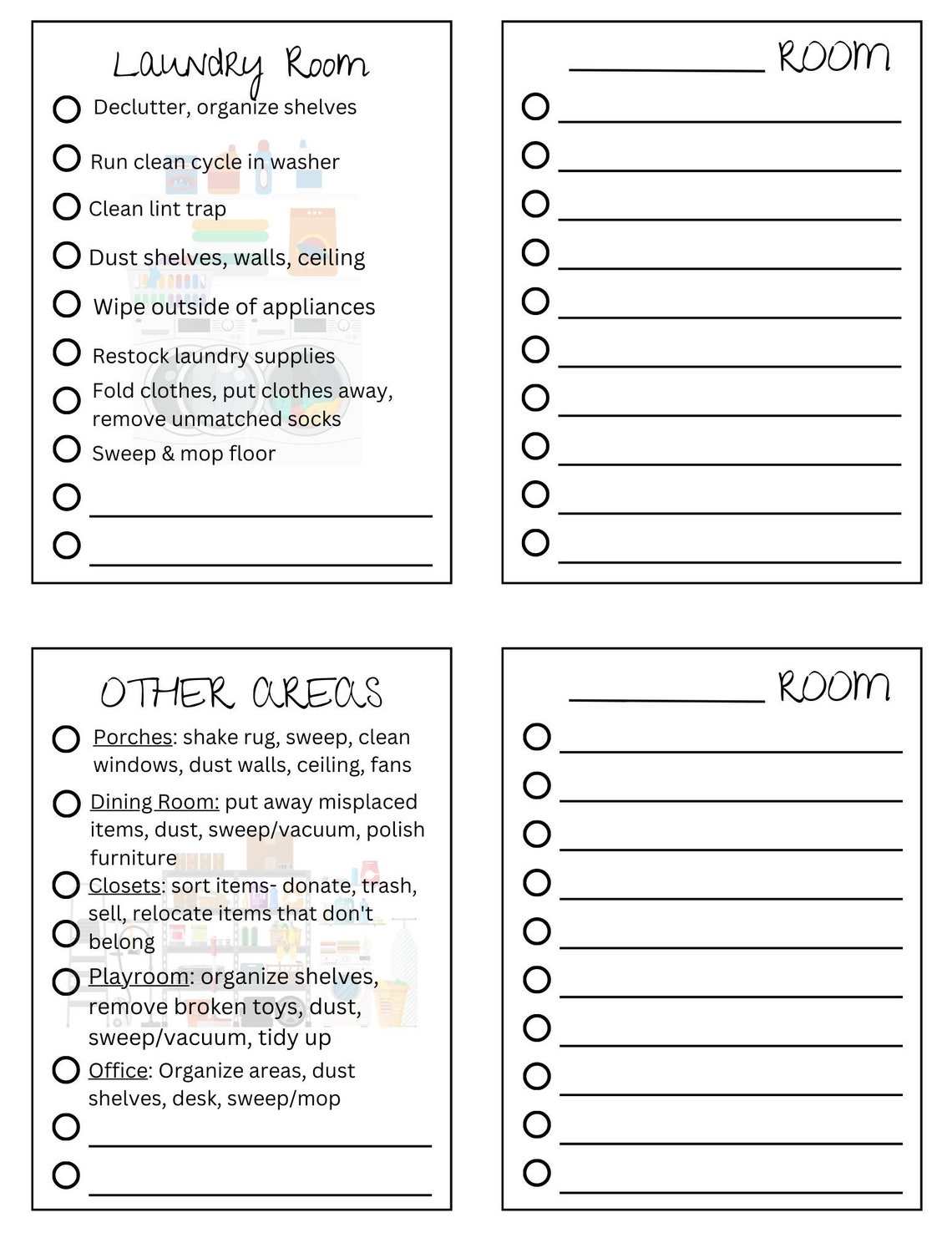 Chore Task Cards, Kids Chores Cards, Instant Download, House Chores ...