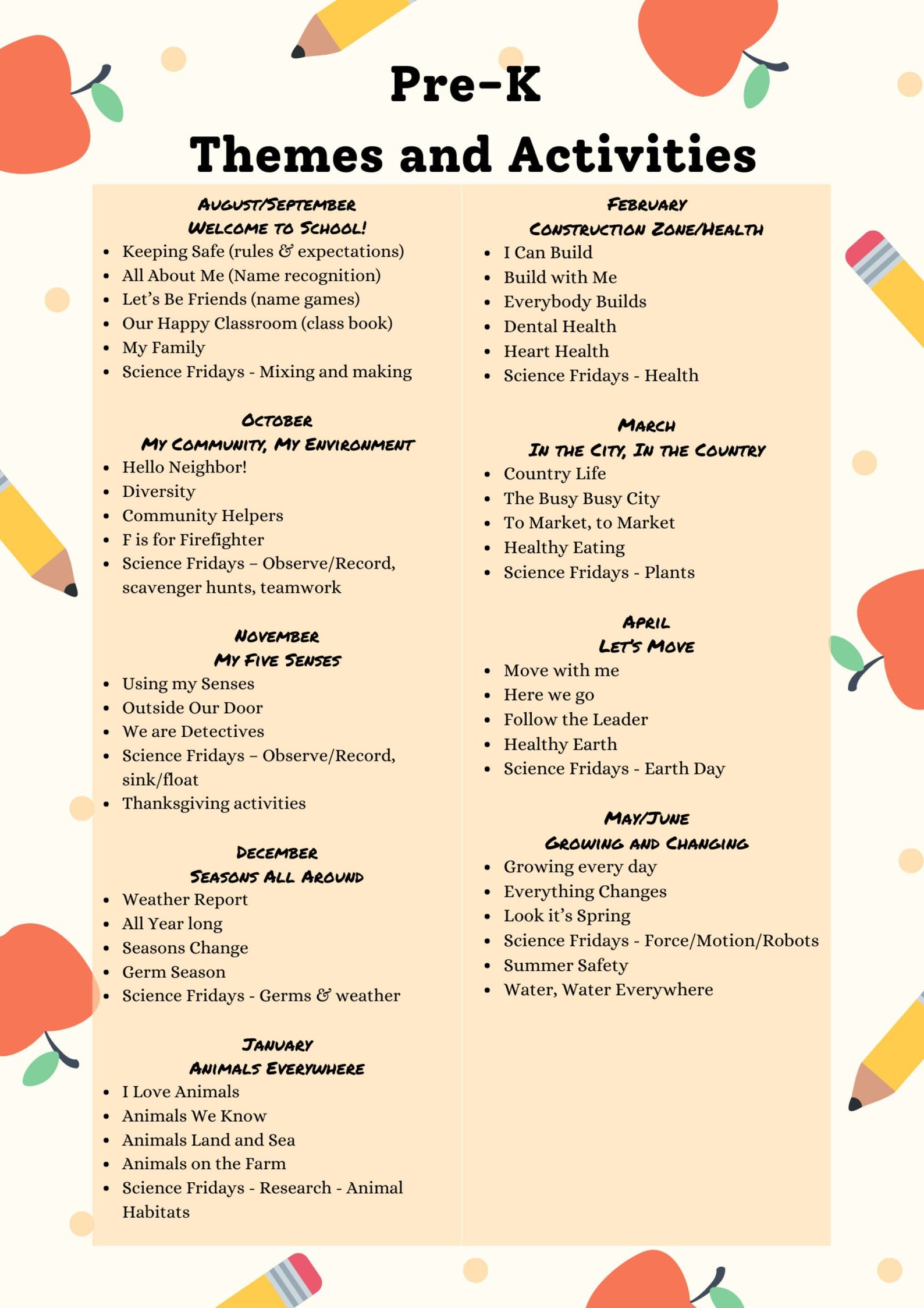 Best Preschool Themes Printable, Instant Download, Printable, Preschool ...