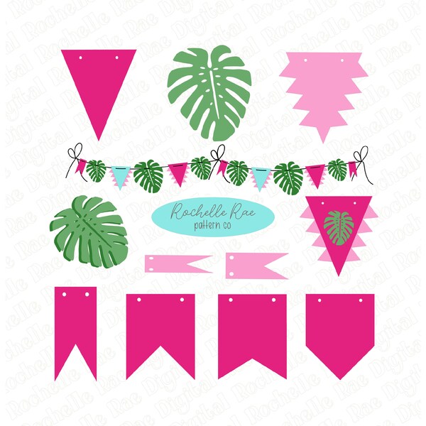 Tropical Leaf Banner - Etsy