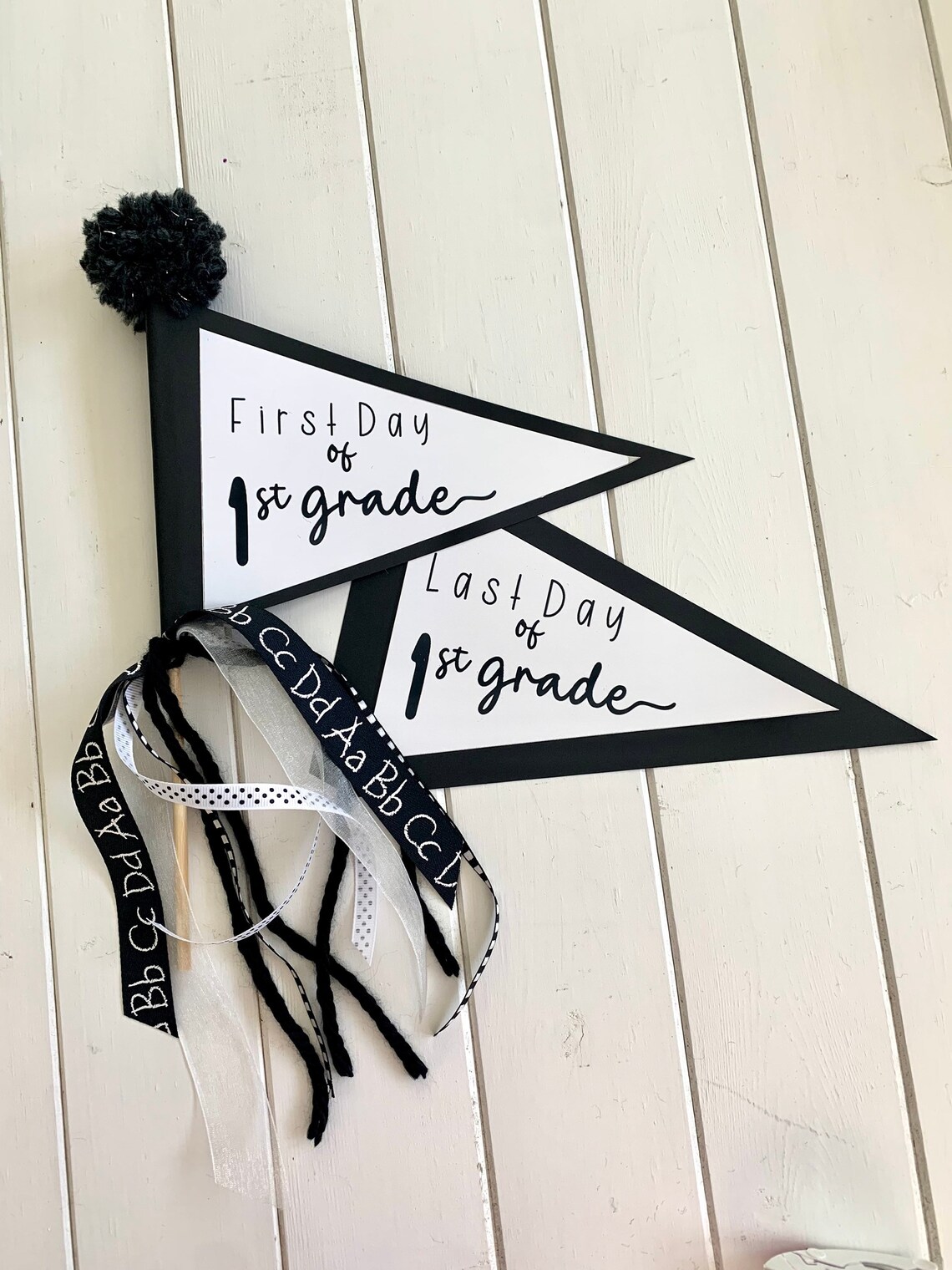 First Day of Scool Flag, Last Day of School Flag, Pennant Bundle ...