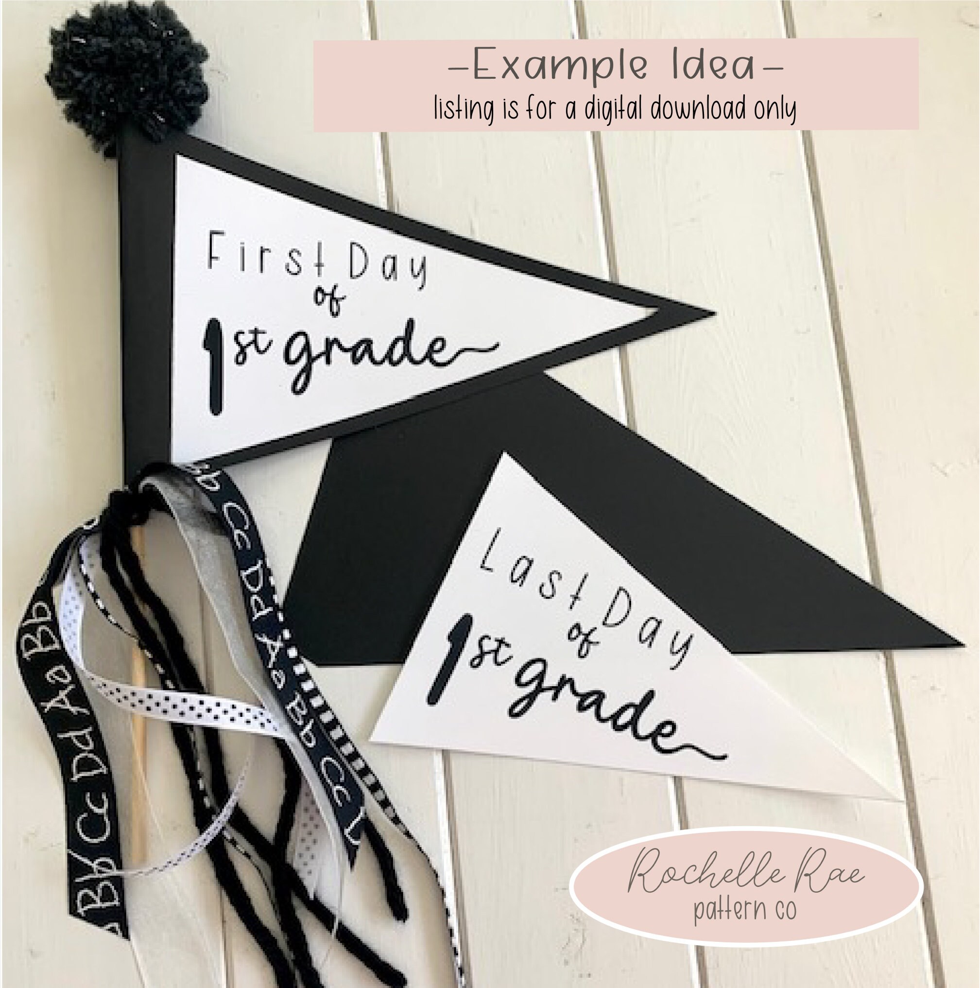 First Day of Scool Flag, Last Day of School Flag, Pennant Bundle ...