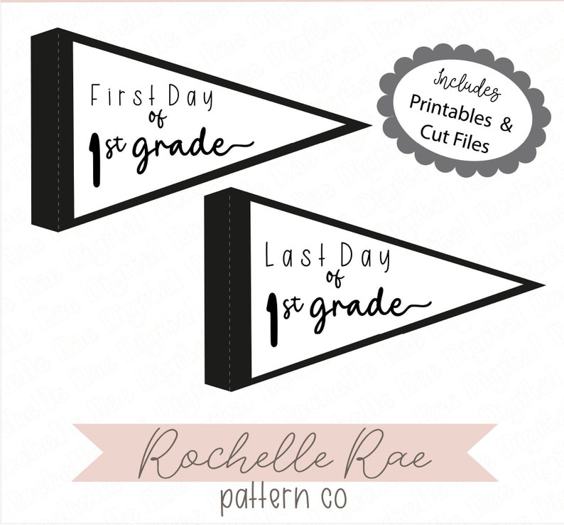 First Day of Scool Flag, Last Day of School Flag, Pennant Bundle ...