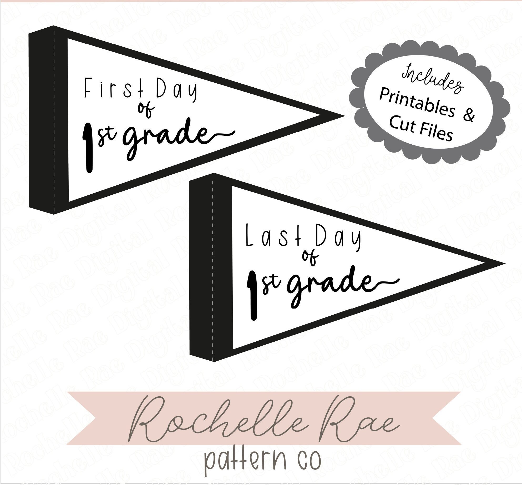 First Day of Scool Flag, Last Day of School Flag, Pennant Bundle ...