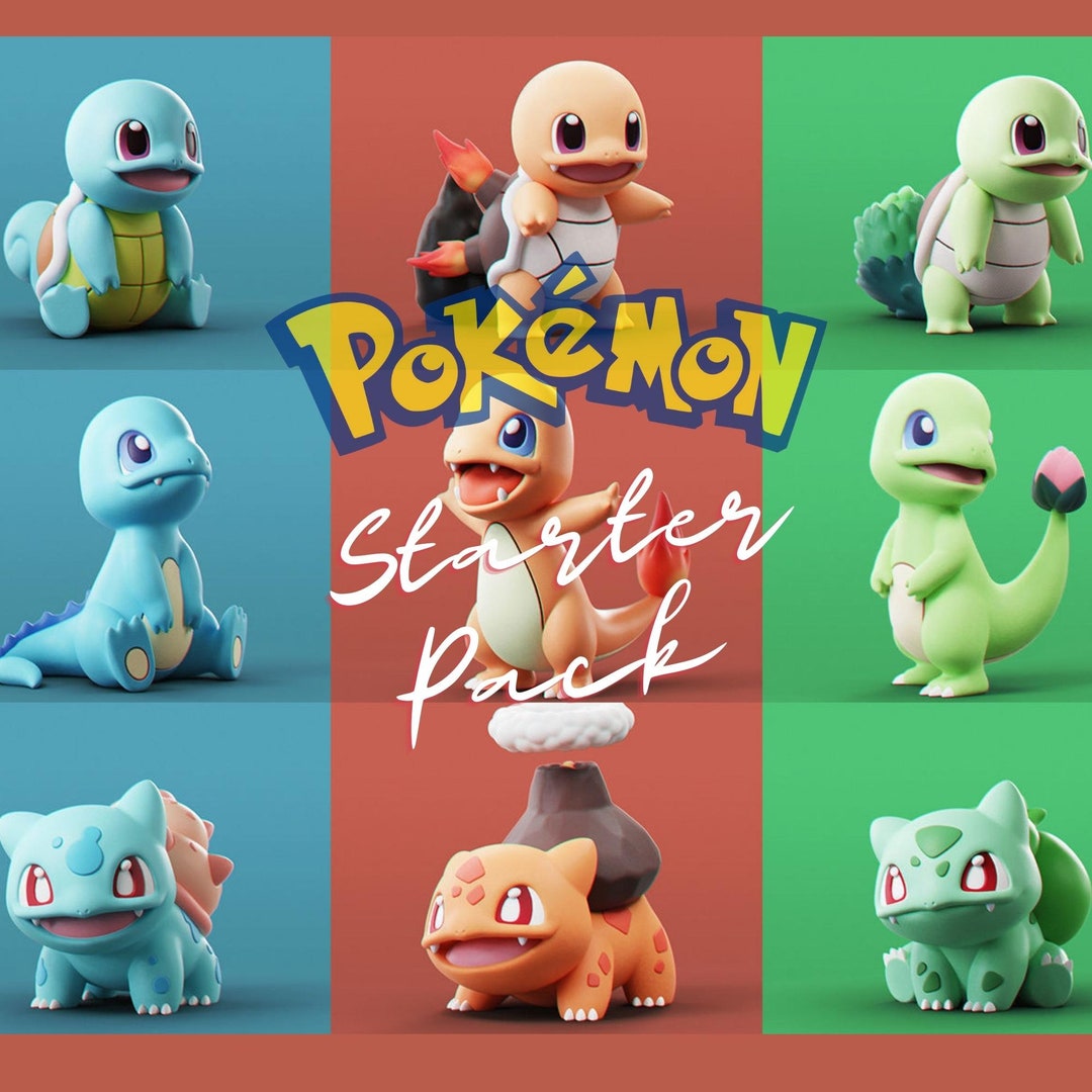 Pokemon Starter Pack 3D STL Files 3D Print Pokemon Files - Etsy