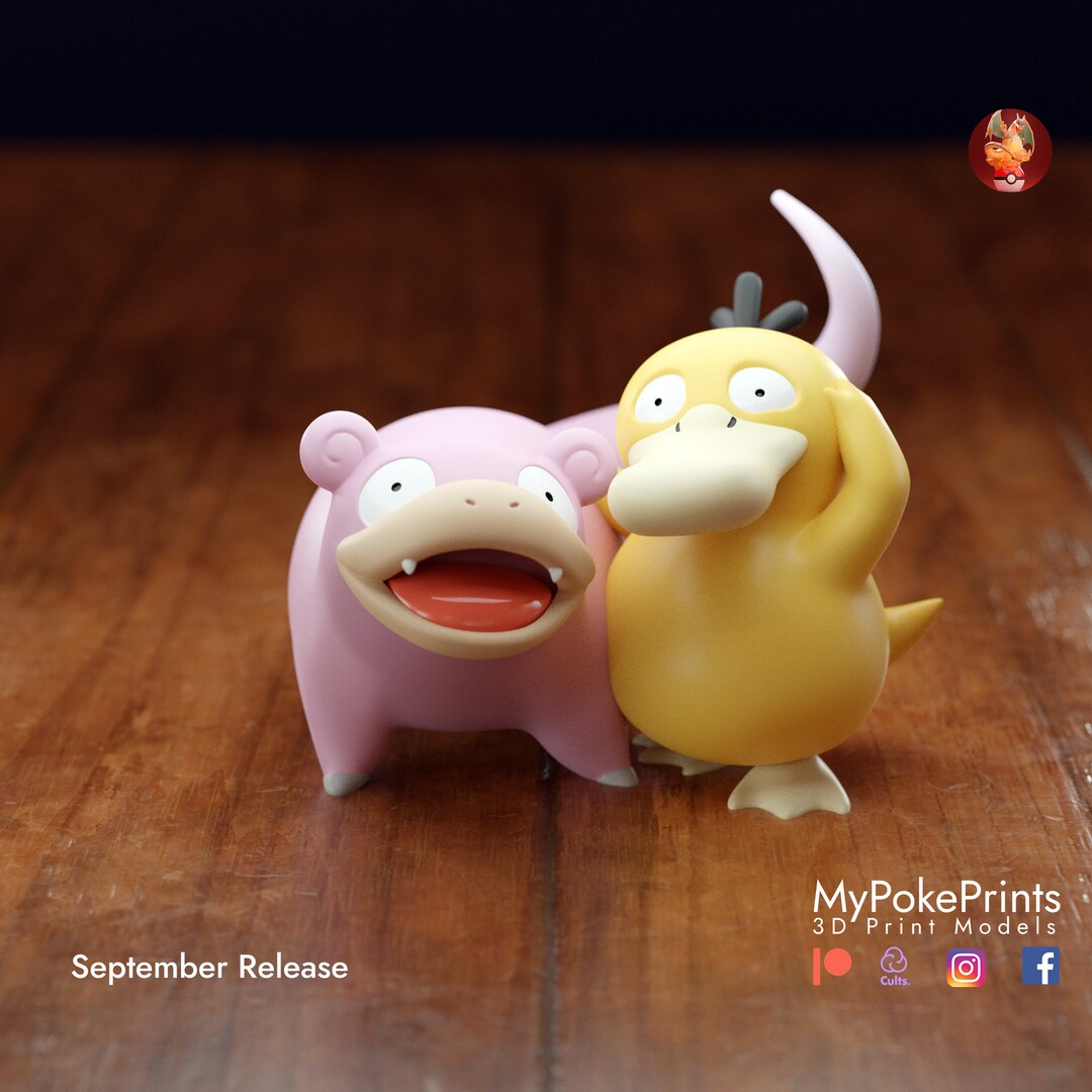Slowpoke Psyduck Pokemon Figure Statue Pokemonfanart Gift for ...