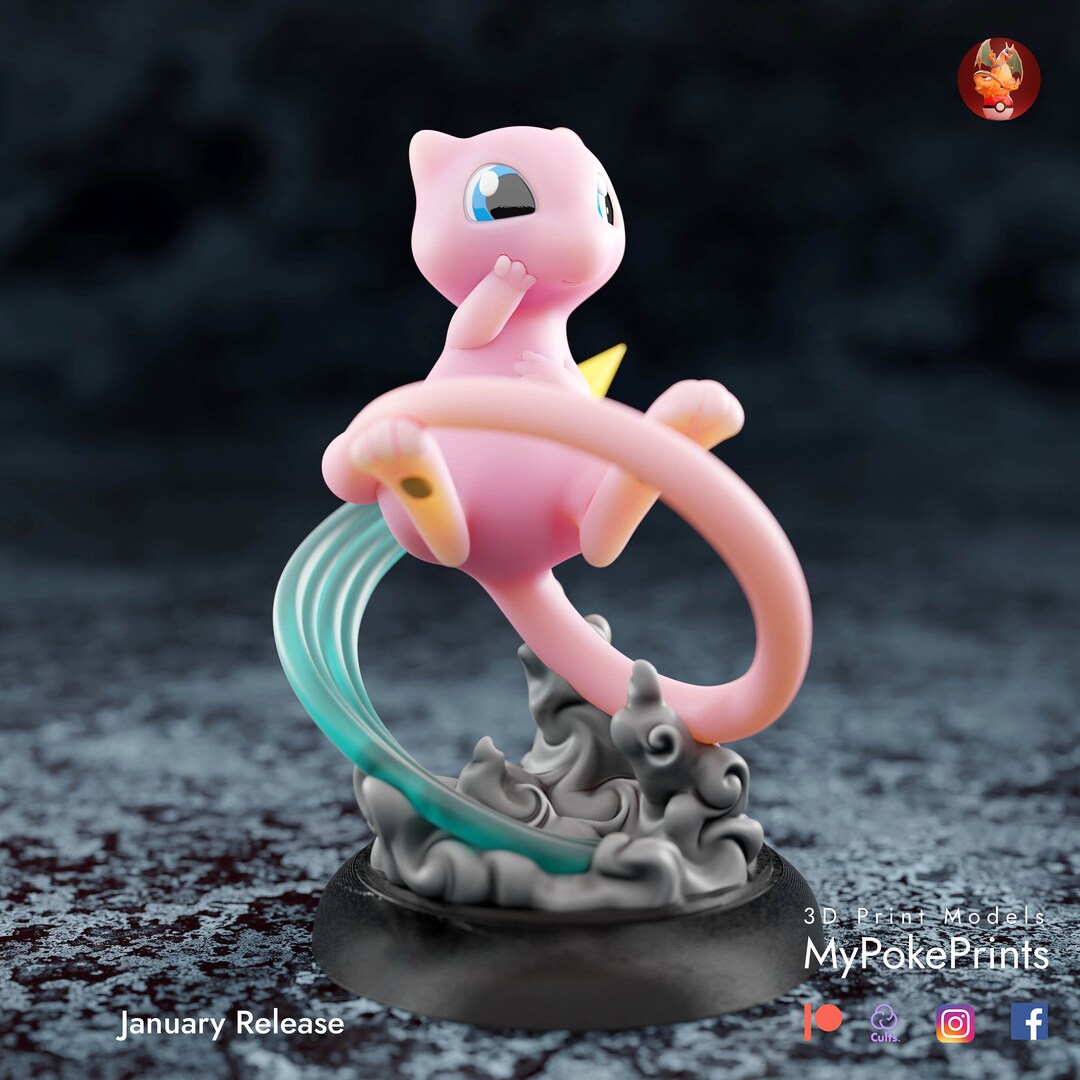 Mew Pokemon Figur Statue Pokemonfanart Geschenk Für Pokemonfans Anime ...