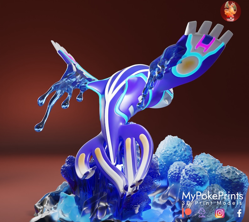 Kyogre Pokemon Figure Statue Pokemonfanart Gift for - Etsy