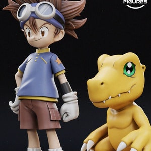 Tai and Agumon Digimon Figur 3D Printed Model Decoration Statue ...