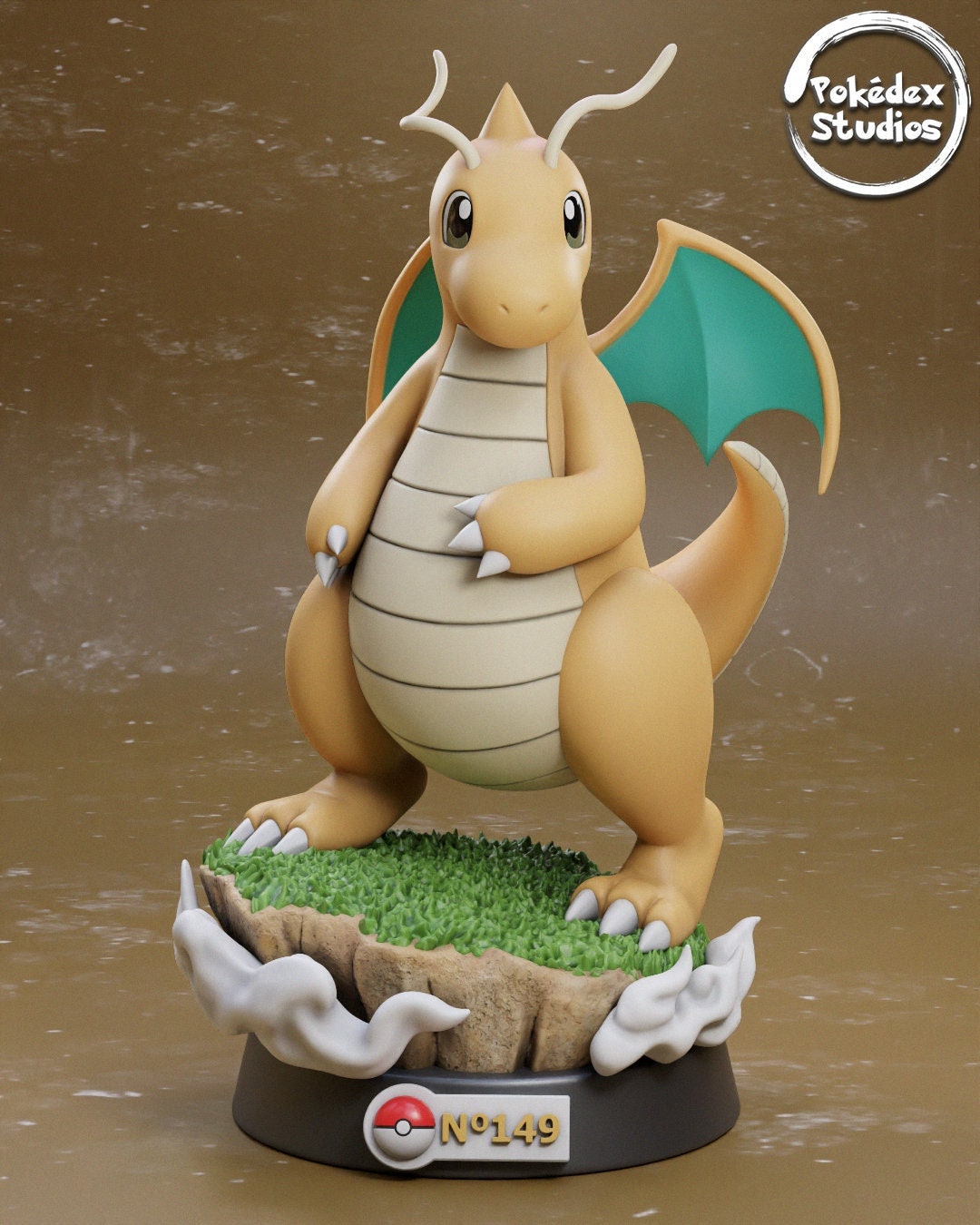 Dragonite Pokemon Figure Statue Pokemonfanart Gift for Pokemonfans ...