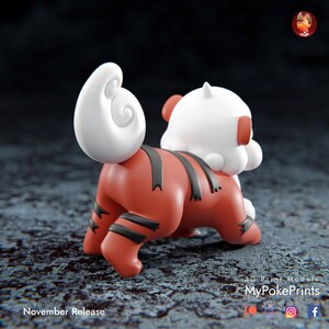 Hisuian Growlithe Pokemon Figure Statue Pokemonfanart Gift for ...