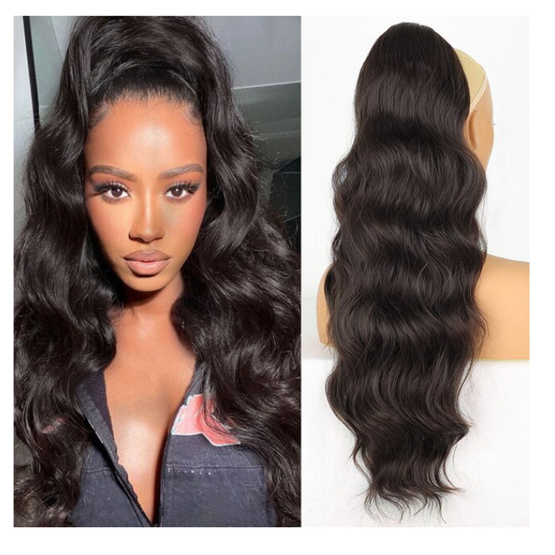 Synthetic Long Wavy Ponytail Hair Synthetic Drawstring - Etsy