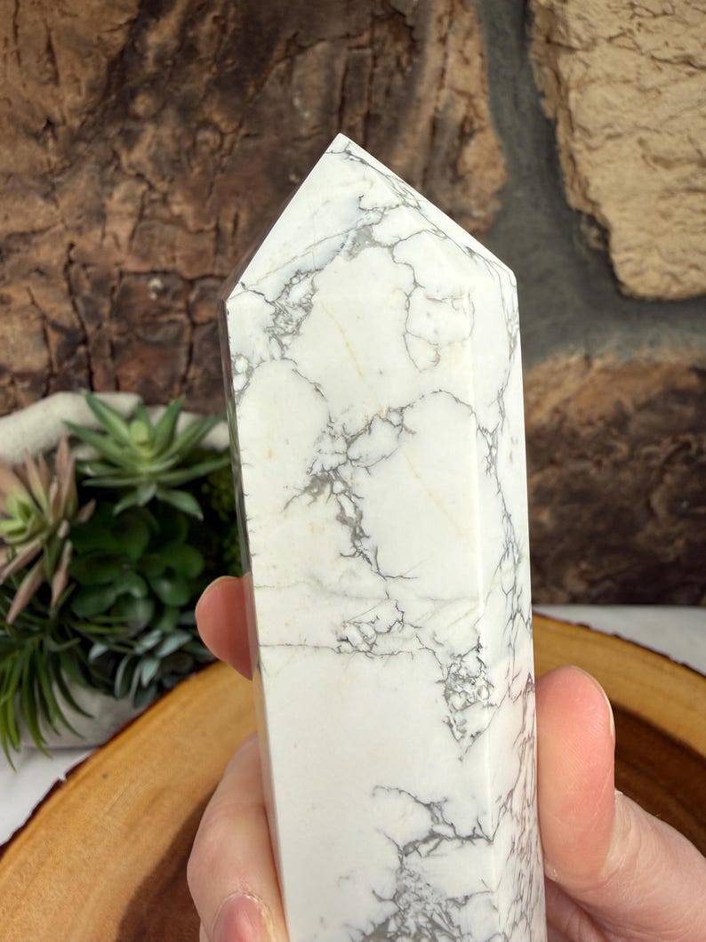 Extra Large Howlite Tower. Small Chip at Base - Etsy