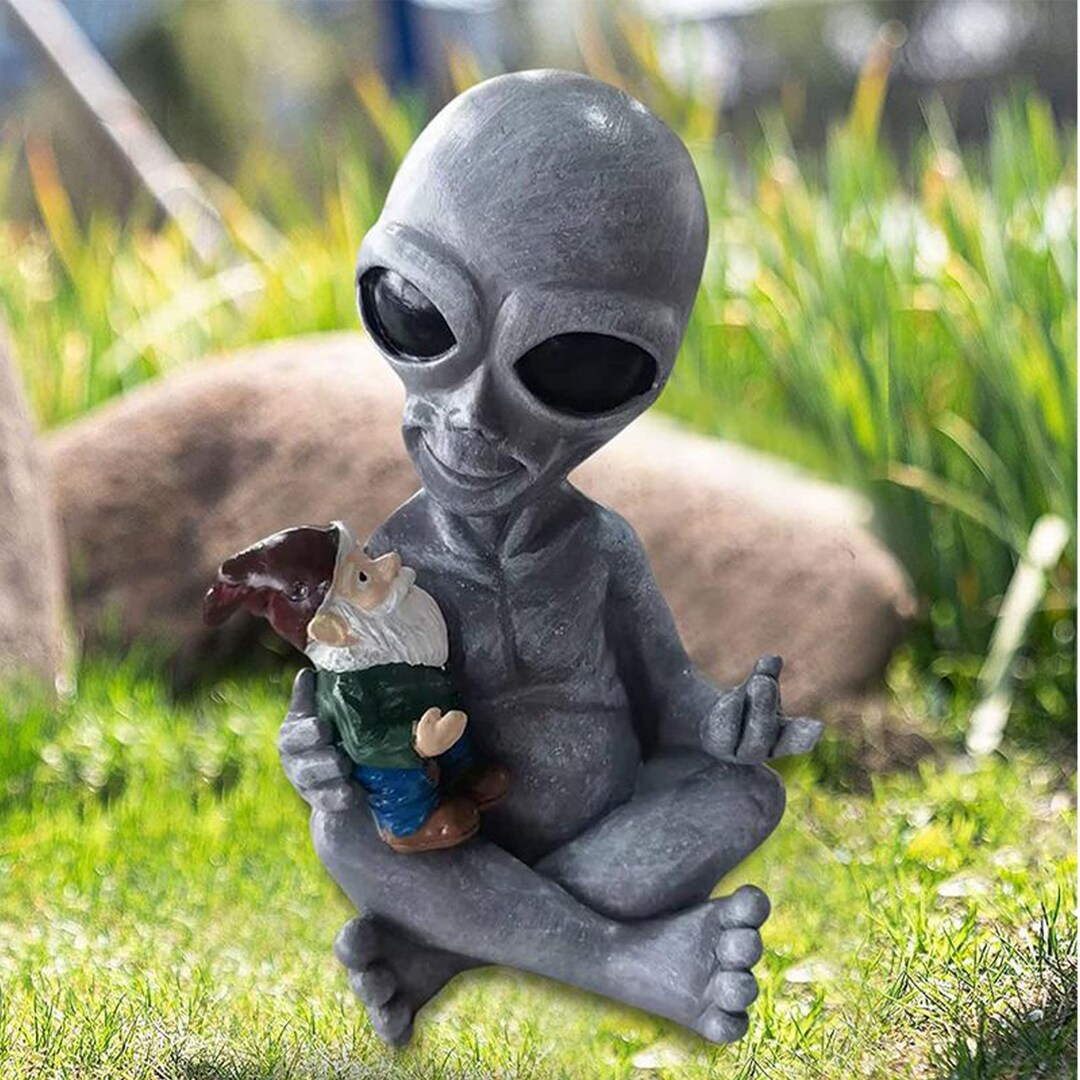 Unique Alien Gnome Garden Statue ET Resin Ornament Statue - Etsy