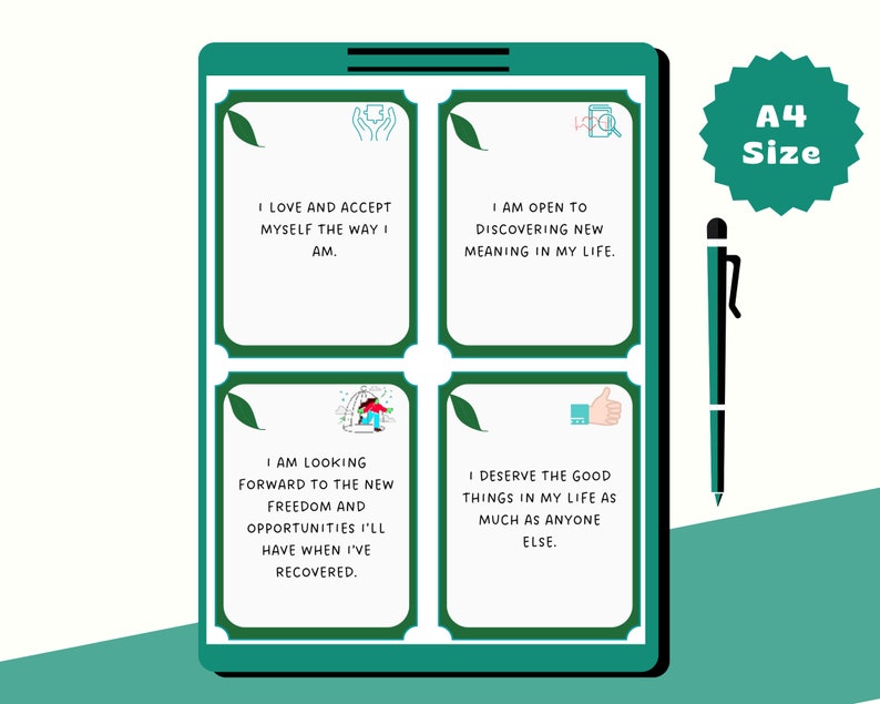 Affirmation Motivational Cards, Positive Self-talk, Positive Messages ...