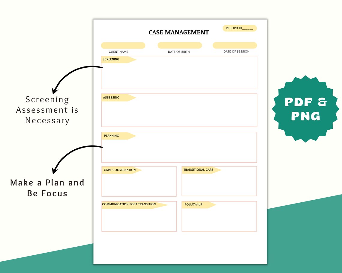 Case Manager Cheat Sheet Notes, Case Management yellow, Paperwork ...