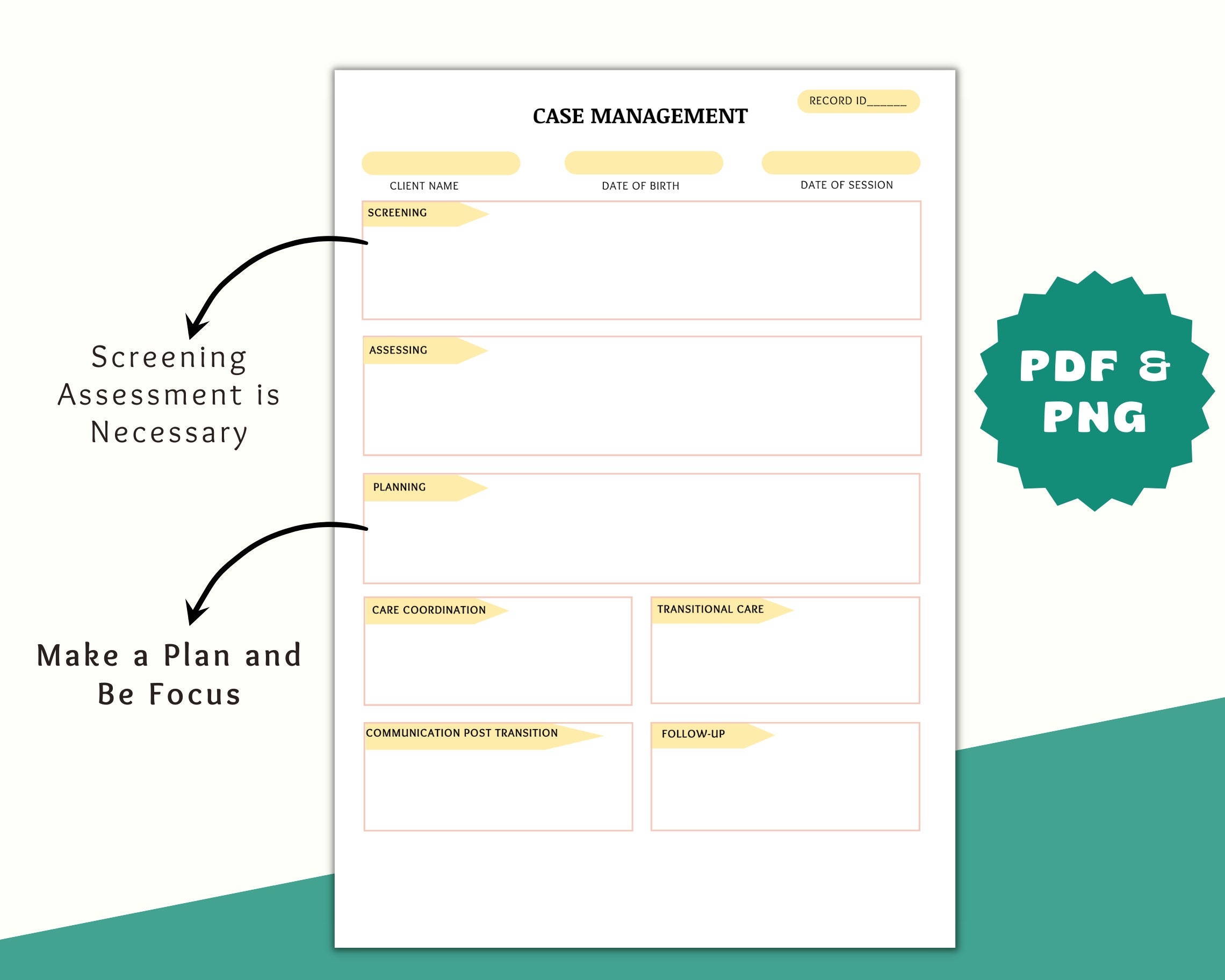 Case Manager Cheat Sheet Notes, Case Management (yellow), Paperwork ...