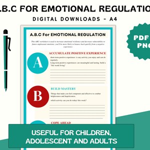 A.B.C for EMOTIONAL REGULATION Template, Anger Management, Stress ...