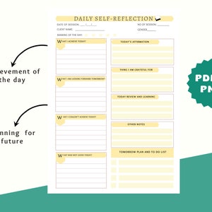 Self-reflection Note, Prompted Sections, Self Review Work-page ...