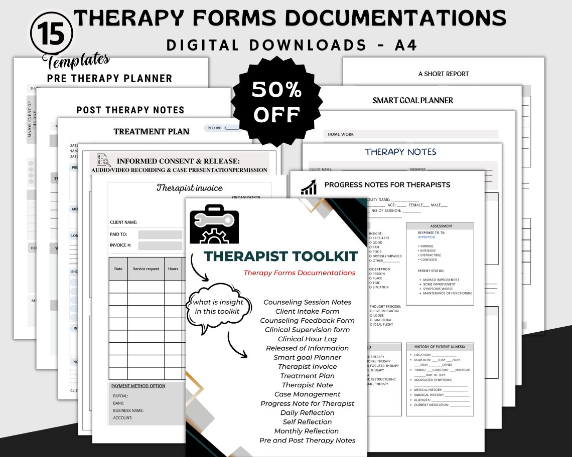 Therapy Forms Documentations Bundle, Mental Health Desk Top Reference ...