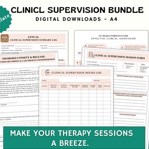 Clinical Supervision Bundle, Annual Clinical Supervision Summary Log ...
