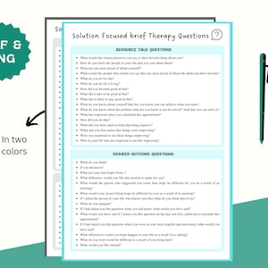 Solution Focused Brief Therapy Questions, Fundamentals, Medsurg ...