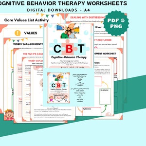 CBT Anxiety Relief Worksheet, Kids Cognitive Behavior Worries Therapy ...