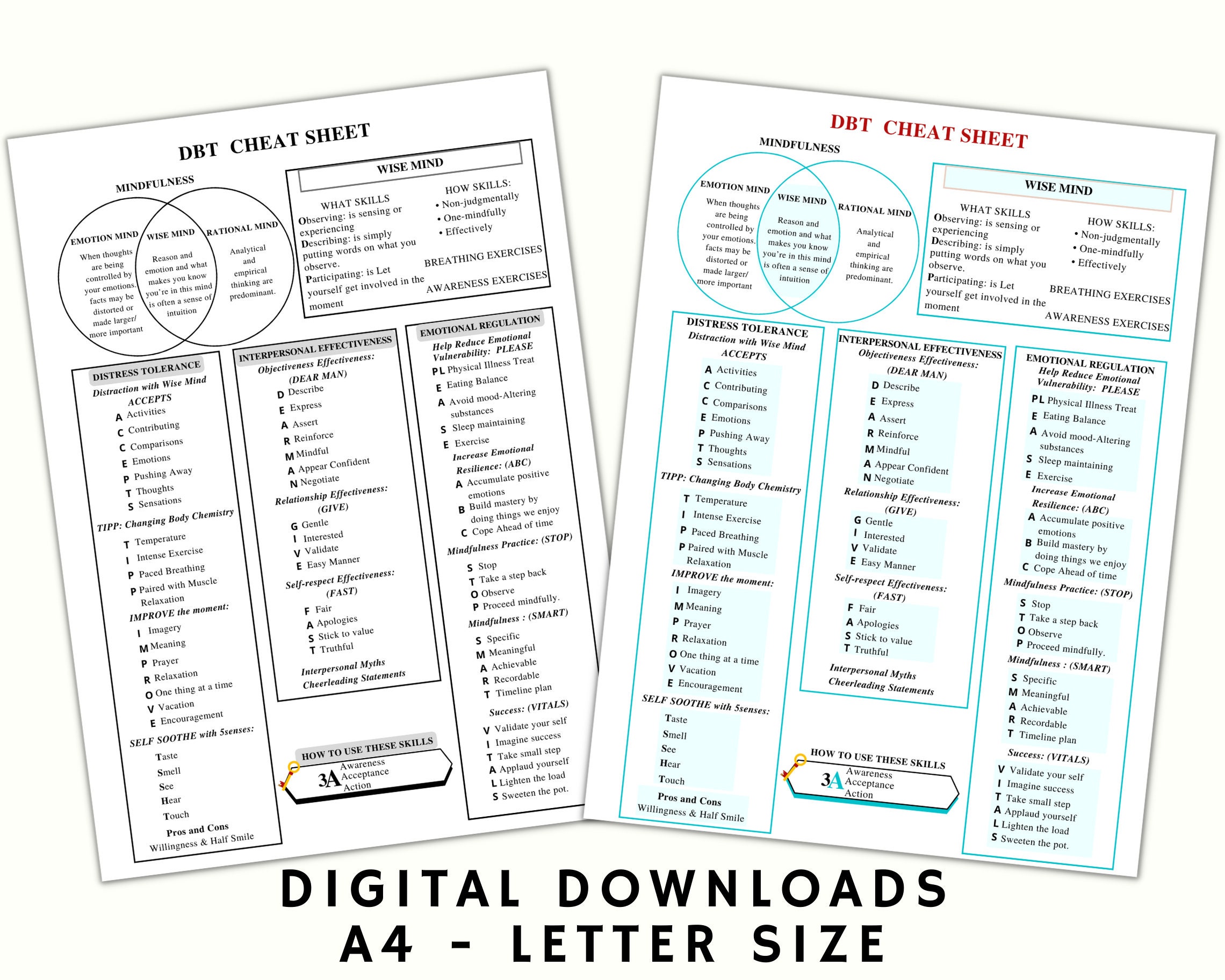 DBT Wise Mind Cheat Sheet, DBT Coping Skills Printable, Dialectical ... DBT Wise Mind Cheat Sheet, DBT Coping Skills Printable, Dialectical ...