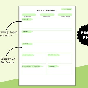 Case Management Form: Client Documentation Template (printable PDF) - Etsy
