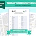 Therapy Intervention List: Clinical Terms Cheat Sheet (digital Download ...