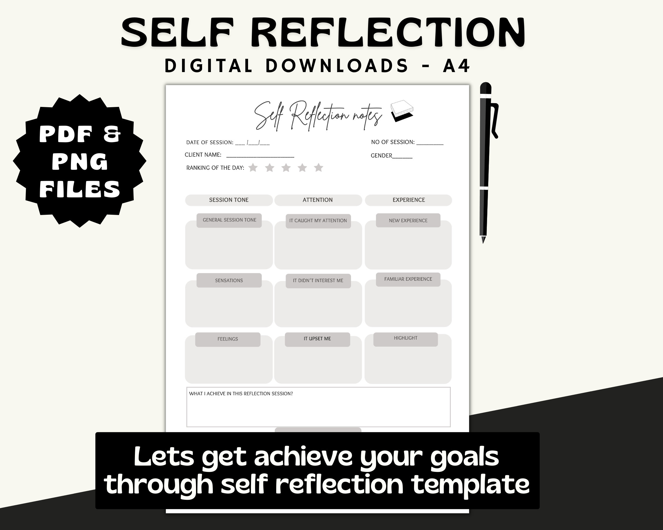 Self Reflection Form, Self Reflection Journal Printable Template, Self ...