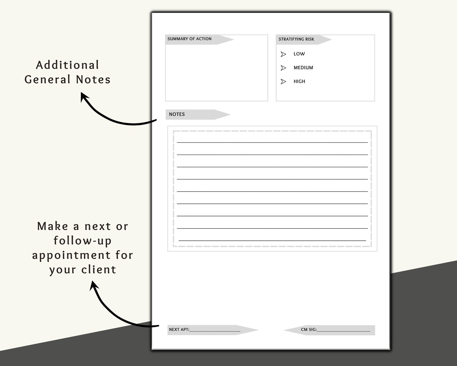 Case Management Form: Client Documentation Template (printable PDF) - Etsy