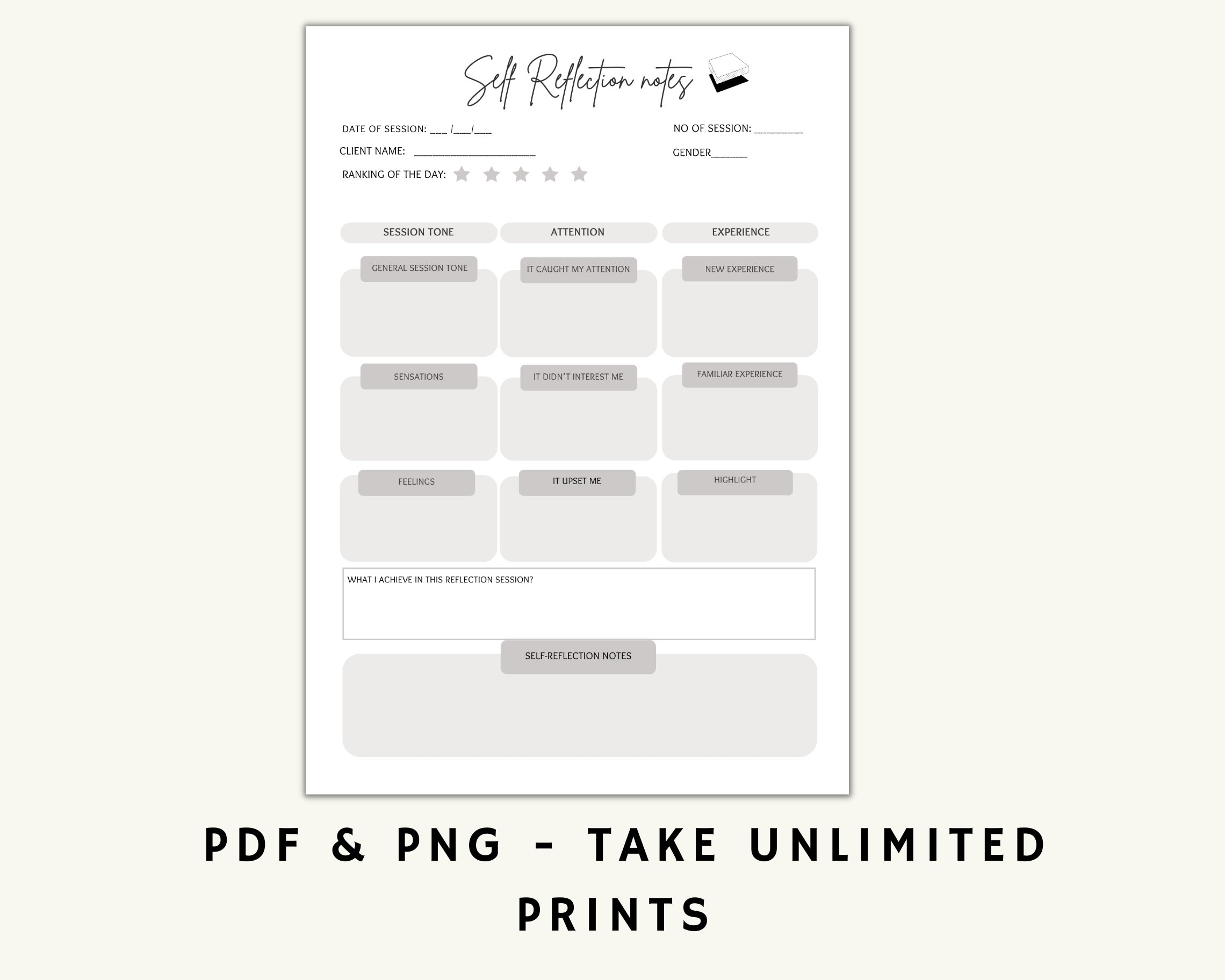 Self Reflection Form, Self Reflection Journal Printable Template, Self ...