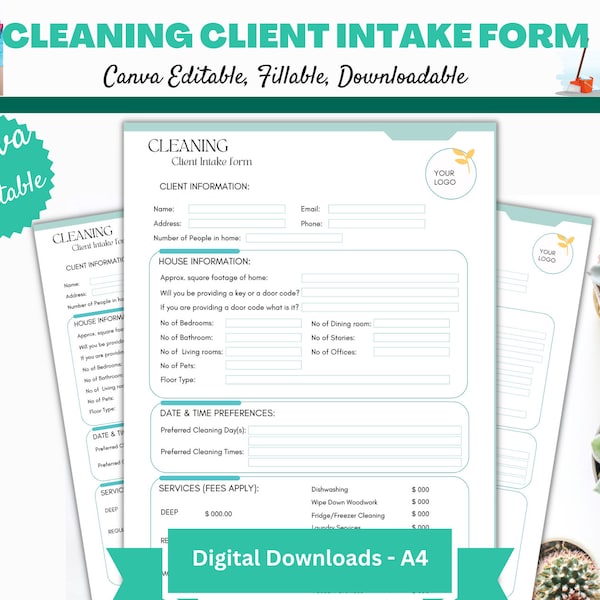 Cleaning Client Intake Form - Etsy