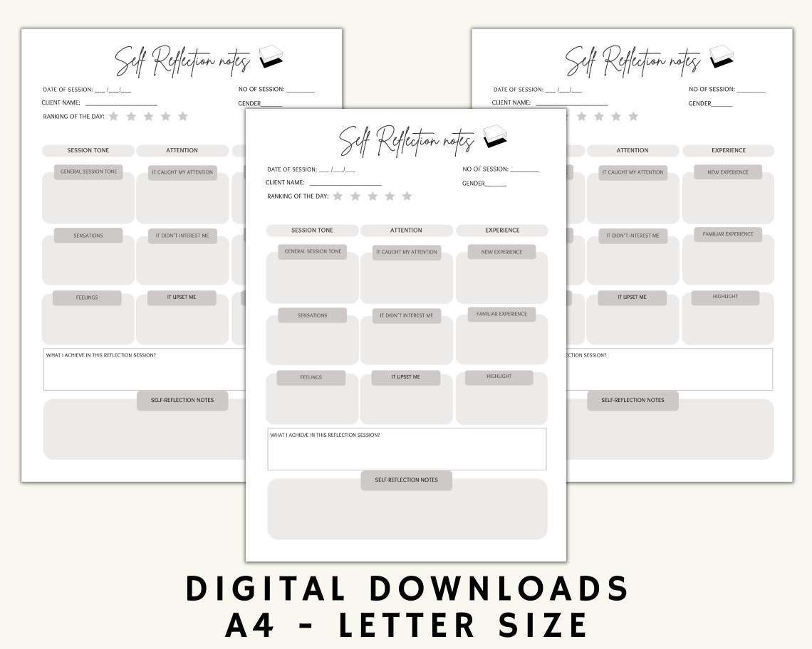 Self Reflection Form, Self Reflection Journal Printable Template, Self ...