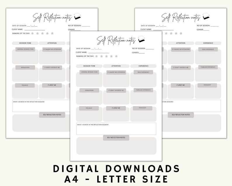 Self Reflection Form, Self Reflection Journal Printable Template, Self ...