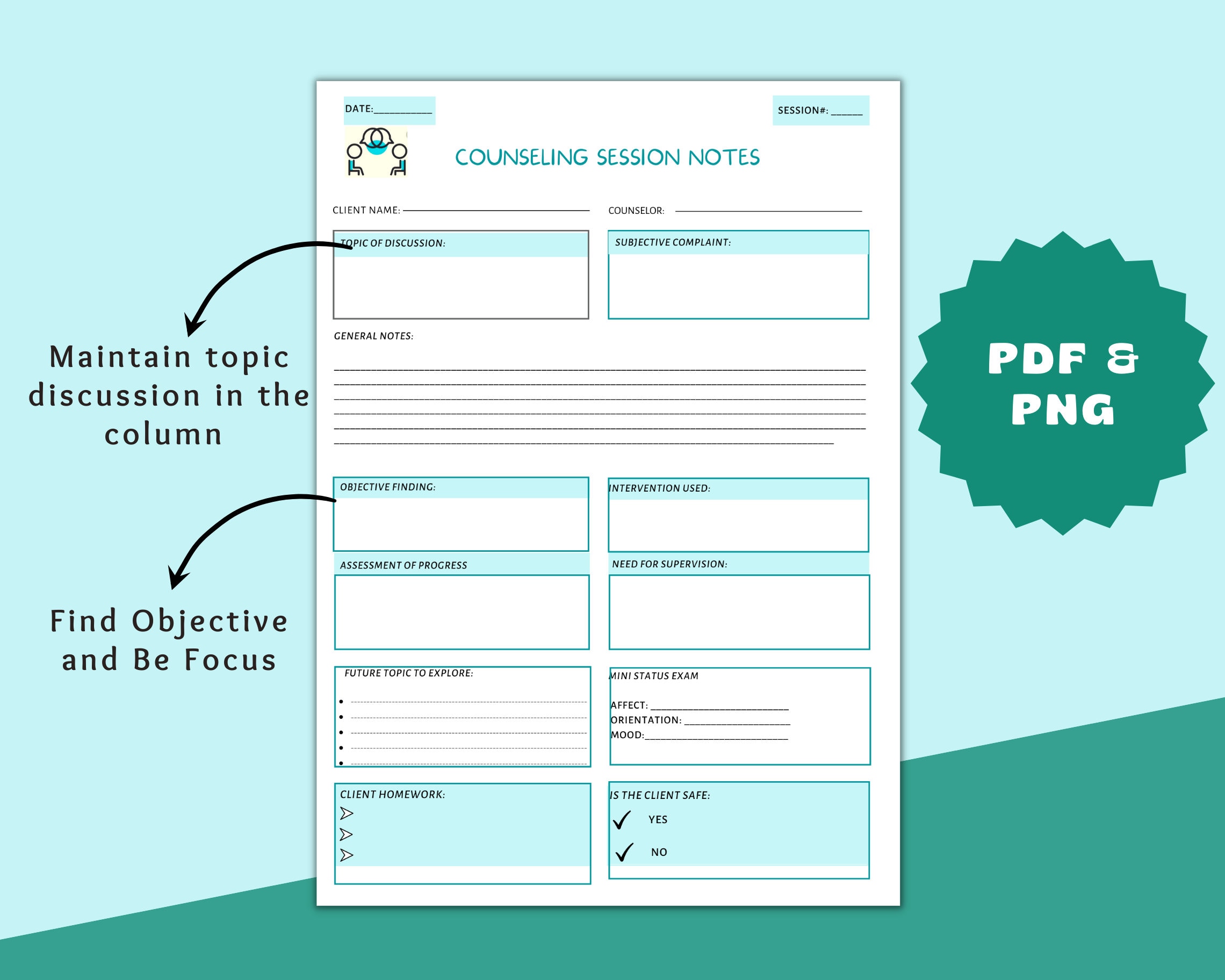 Counseling Session Notes Template: Therapist Documentation (printable ...