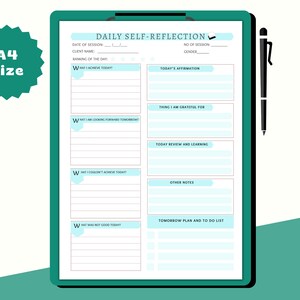 Daily Reflection Journal Printable, Daily Reflection Printable, Self ...