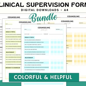 Counseling Supervision Forms Bundle: Therapist Feedback, Notes, Log ...