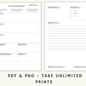Case Management Form: Client Documentation Template (printable PDF) - Etsy