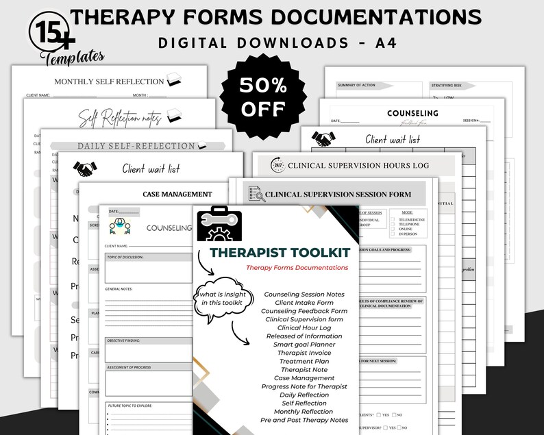 Therapy Forms Documentations Bundle, Mental Health Desk Top Reference ...