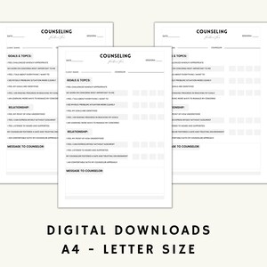Counseling Feedback Form: Client Survey, Therapist Documentation ...